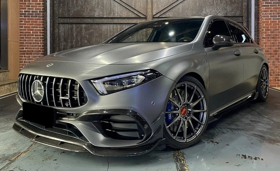 AERO CARBON - MERCEDES A CLASS W177 A35 / A45 CARBON FRONT LIP SPLITTE ...
