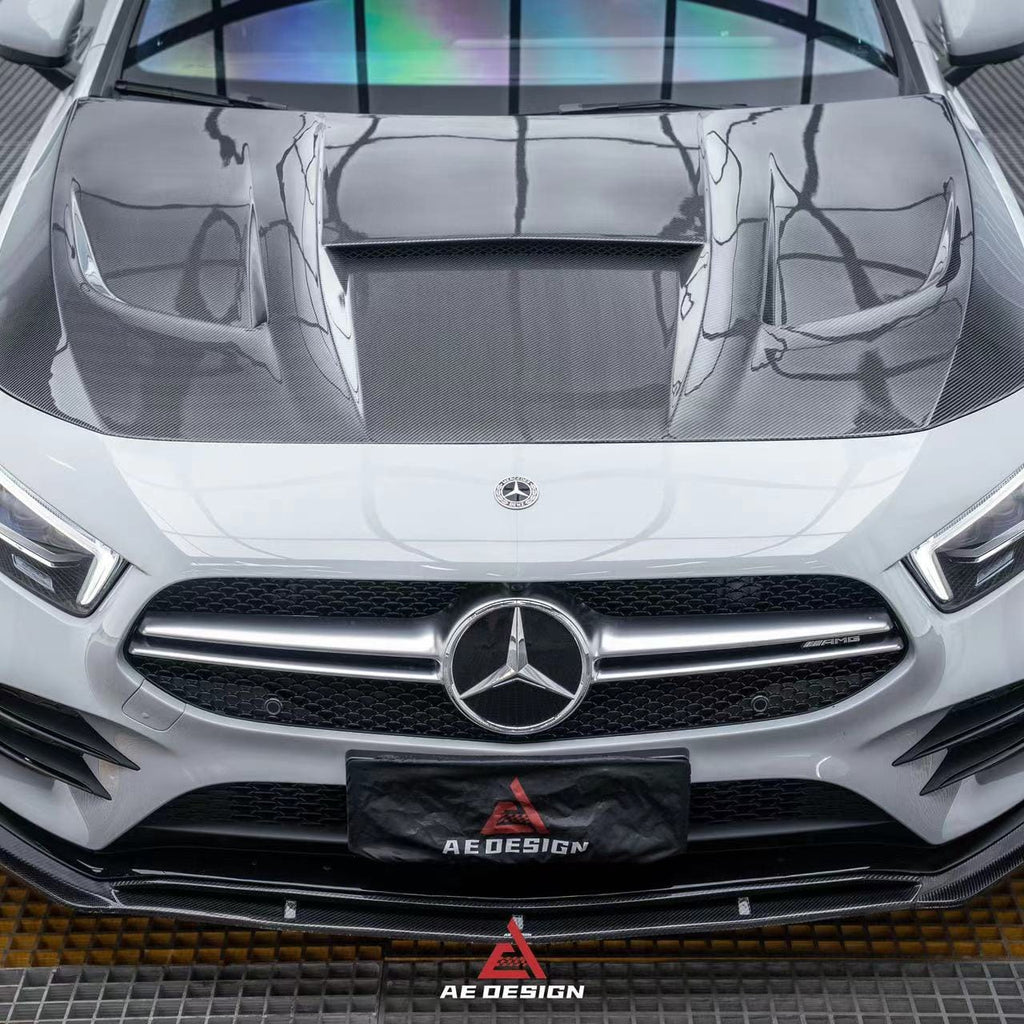 AE DESIGN - MERCEDES BENZ A CLASS W177 A35 / A45 CARBON FIBRE BONNET ...