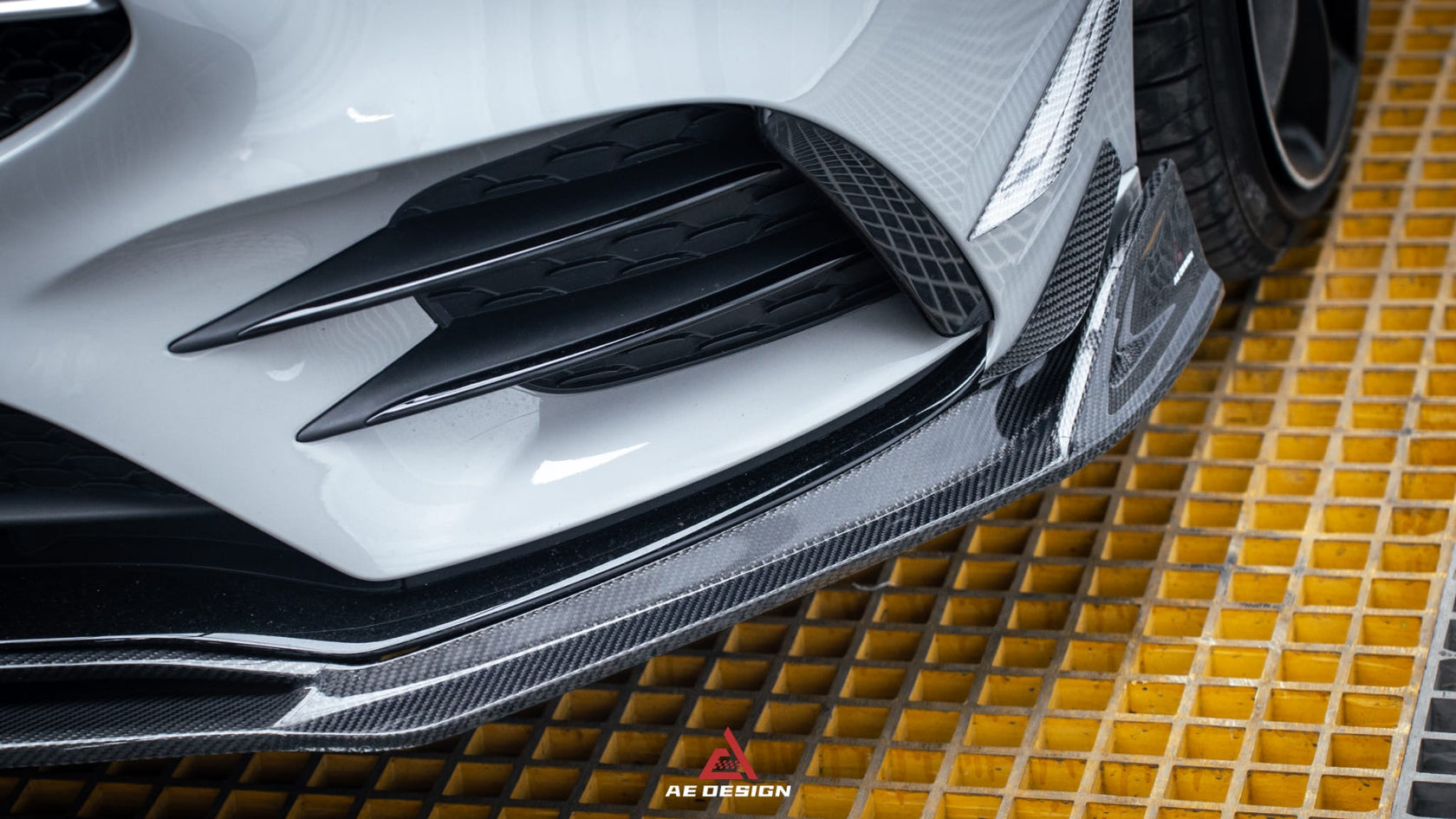 AE DESIGN - MERCEDES BENZ A CLASS W177 A35 CARBON FIBRE FRONT LIP SPLI ...