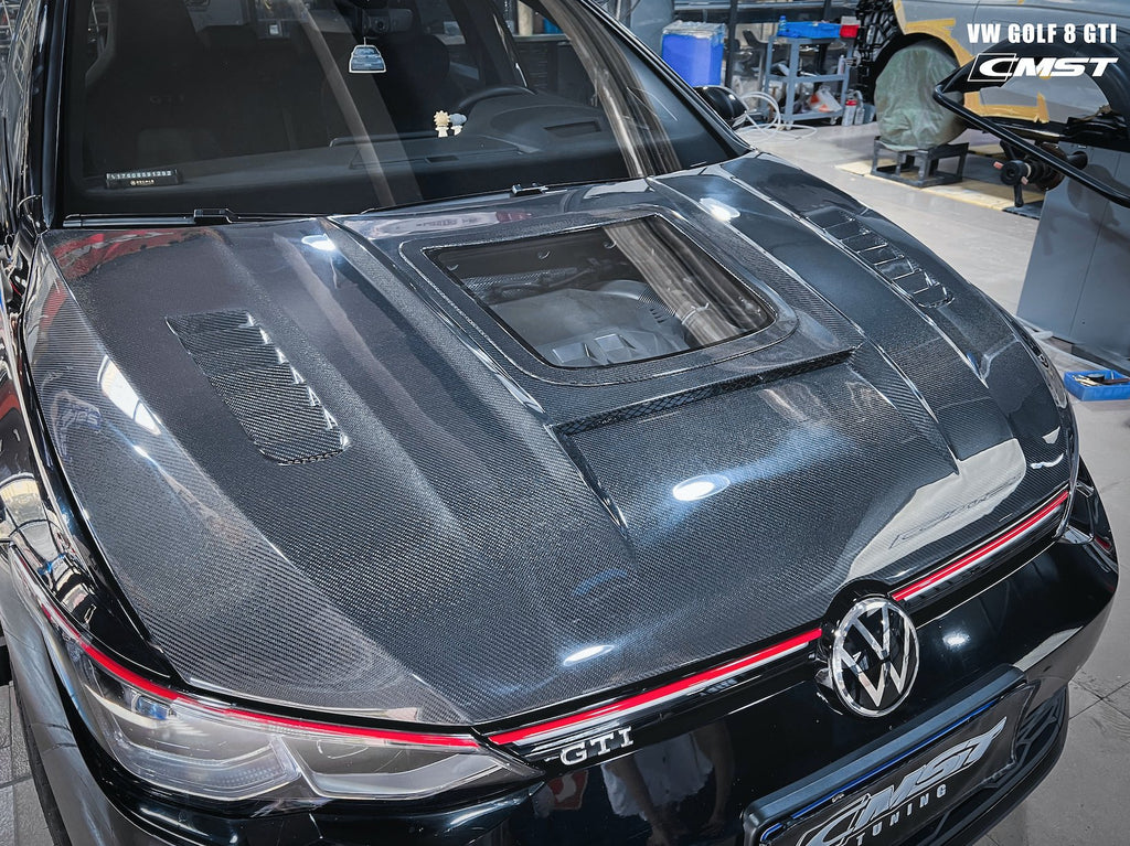 CMST- VOLKSWAGEN GOLF MK8 GTI / R LINE CARBON FIBRE FRONT BONNET HOOD ...